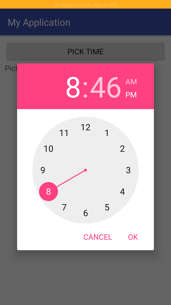 Time Picker Dialog - Android Studio