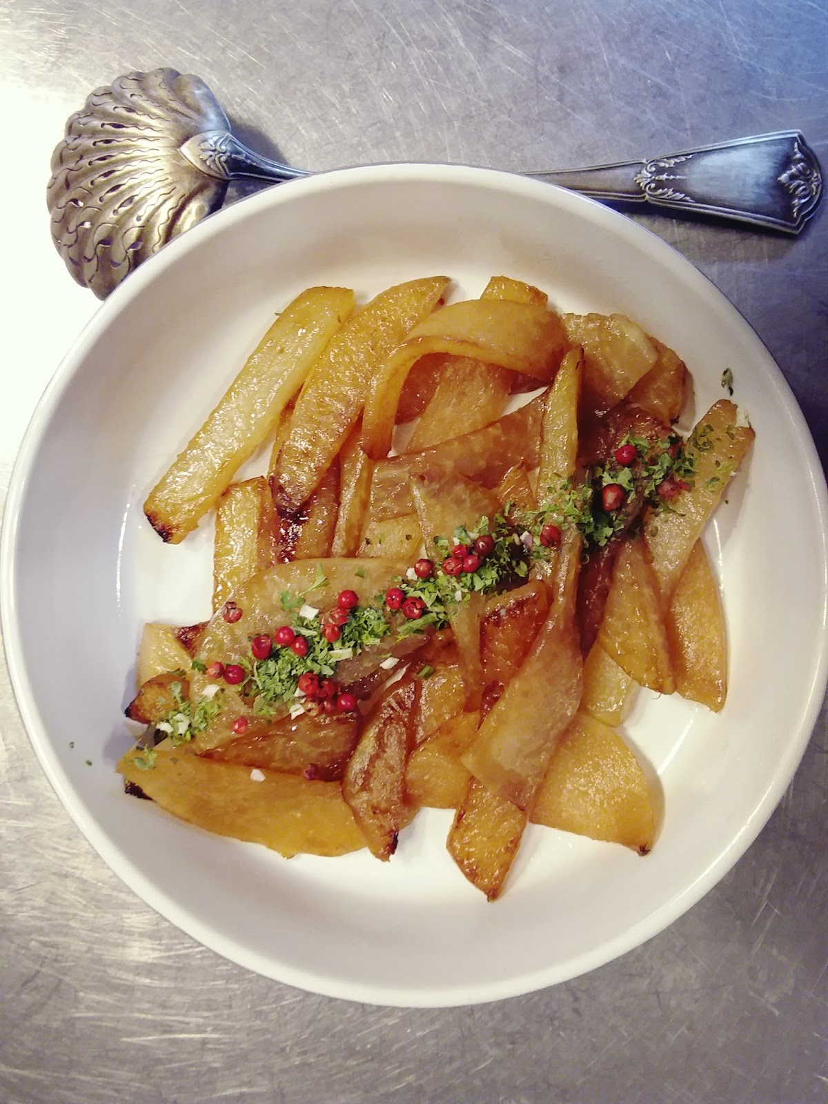 Journal de cuisine: Chou rave translucide et laqué au soja