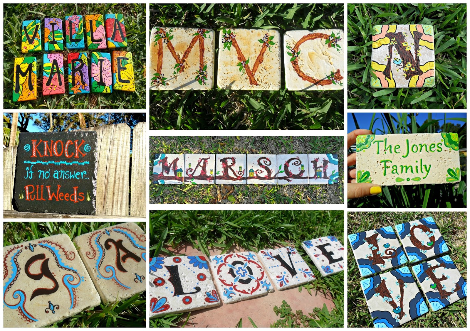 Luckii Arts: Hand Painted Address Tiles