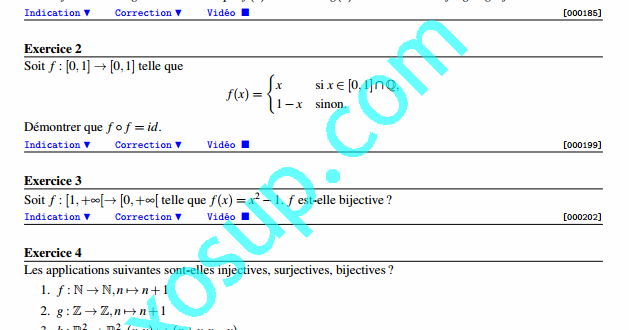 Exercices Corrigés Injection Surjection Bijection