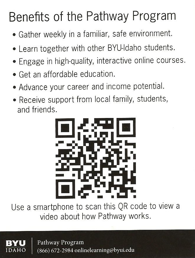 Tierrasanta Relief Society Blog: BYU Idaho-Pathway Program