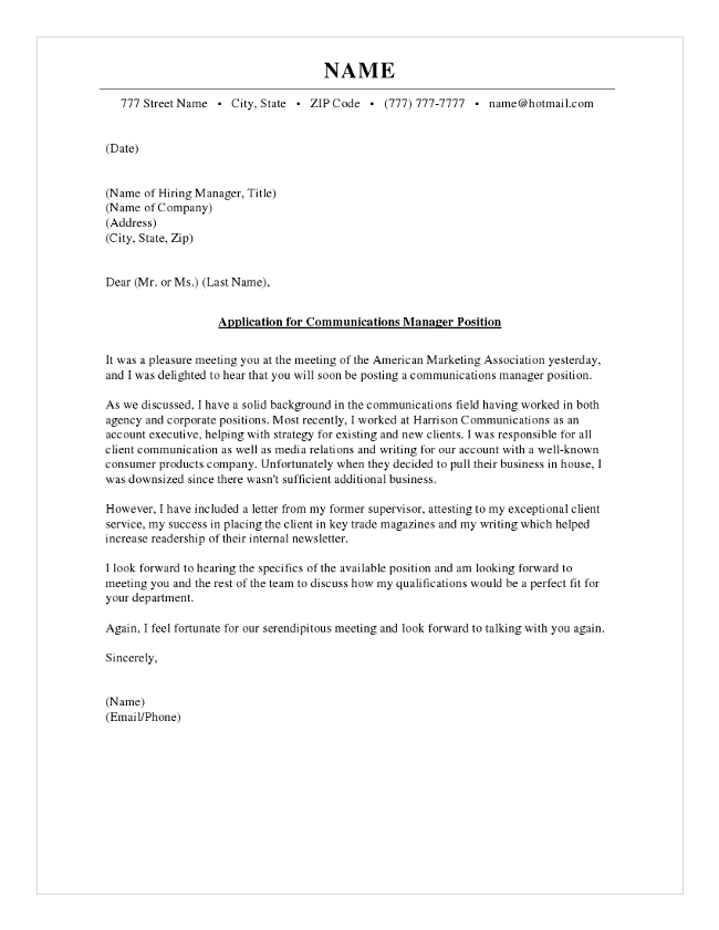 Cover Letter For Pr Manager Sample Letter Cover Letter For Pr Manager Sample Letter
