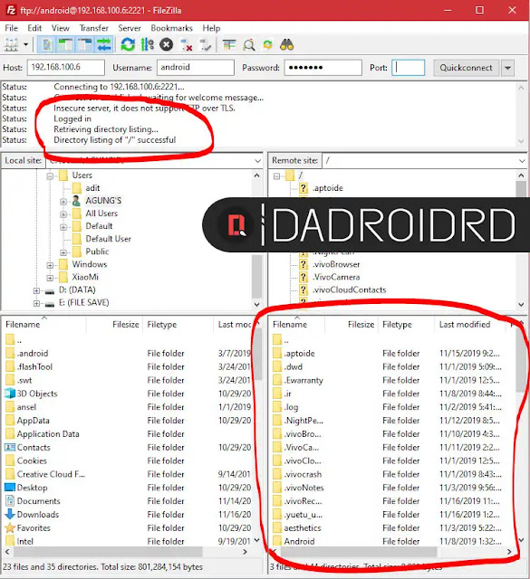 Cara FTP Android (Download / Upload) dengan FileZilla | DADROIDRD