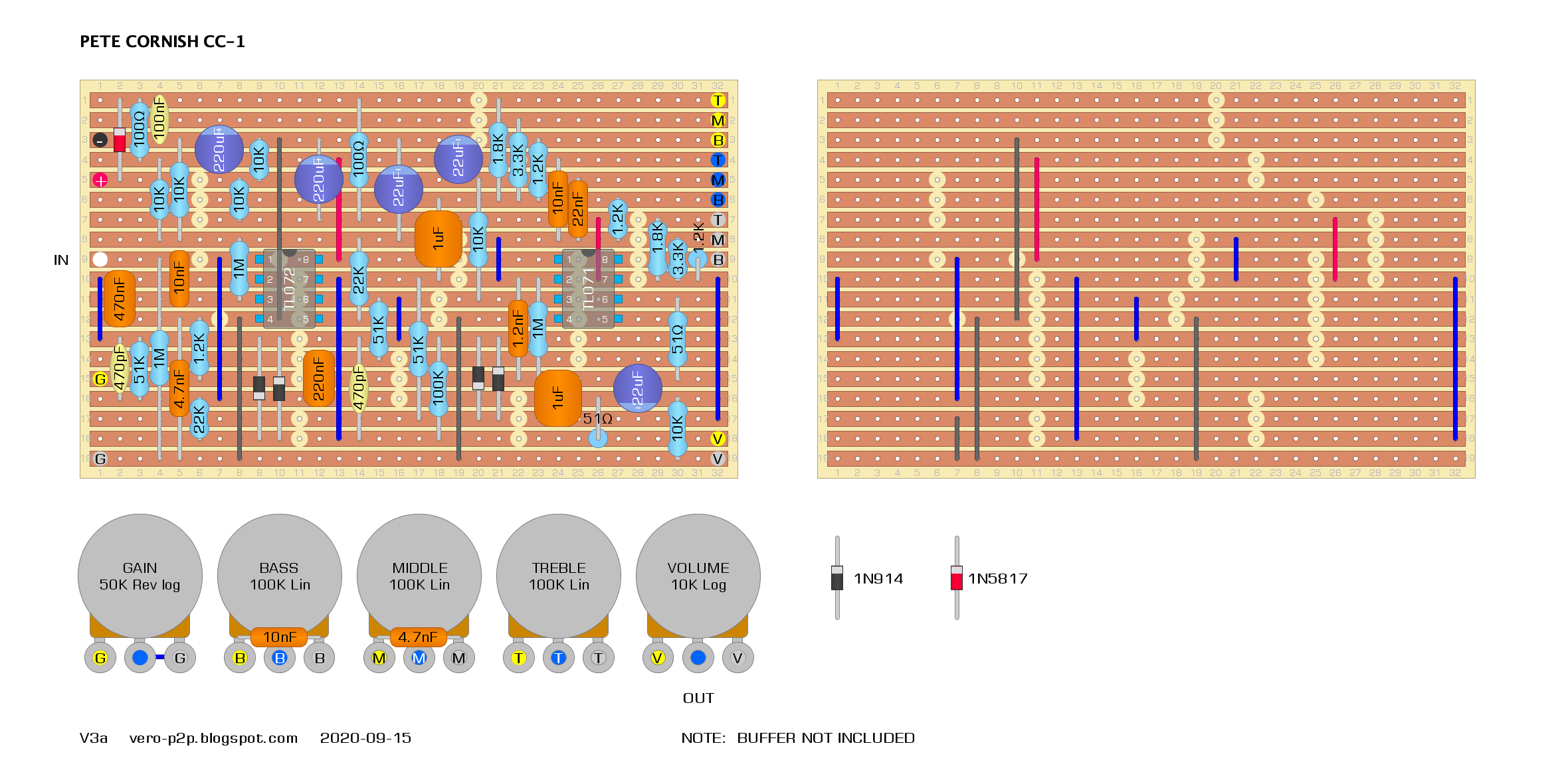 PETE CORNISH: CC-1, Vero Layout | Guitar Effects - Vero - Point to ...