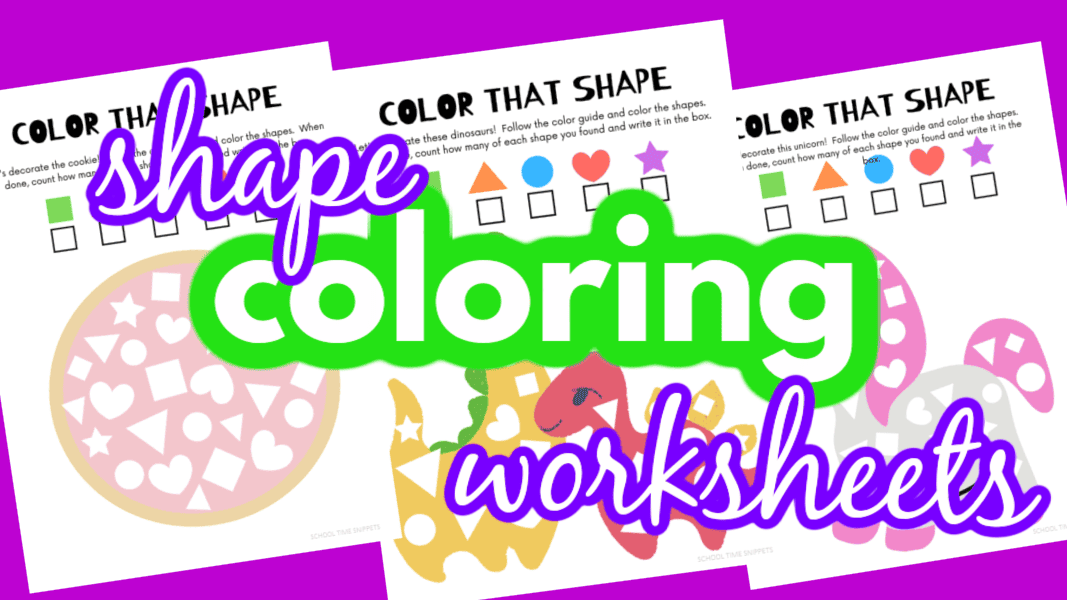 FREE Shape Coloring Worksheets | School Time Snippets