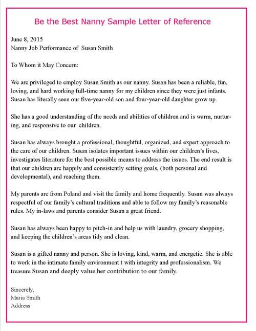 Sample Reference Letter For Child Care Worker ~ Resume Letter