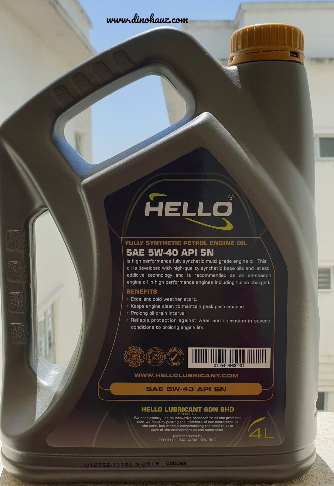 HELLO Fully Synthetic Engine Oil SAE 5W-40 API SN