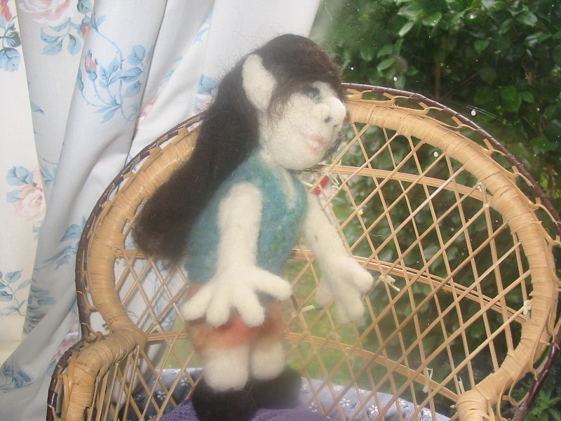 .: needle felted troll doll child