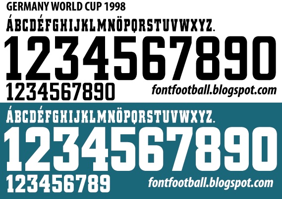 FONT FOOTBALL: Font Vector Germany World Cup 1998 kit