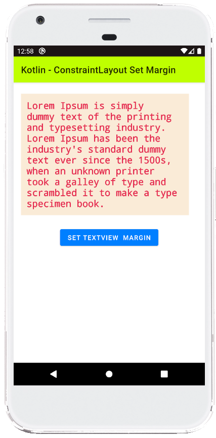 Android Kotlin Constraintlayout Set Margin Programmatically