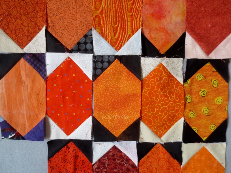Not Afraid of Color: sewing Saturday... last of the orange blocks