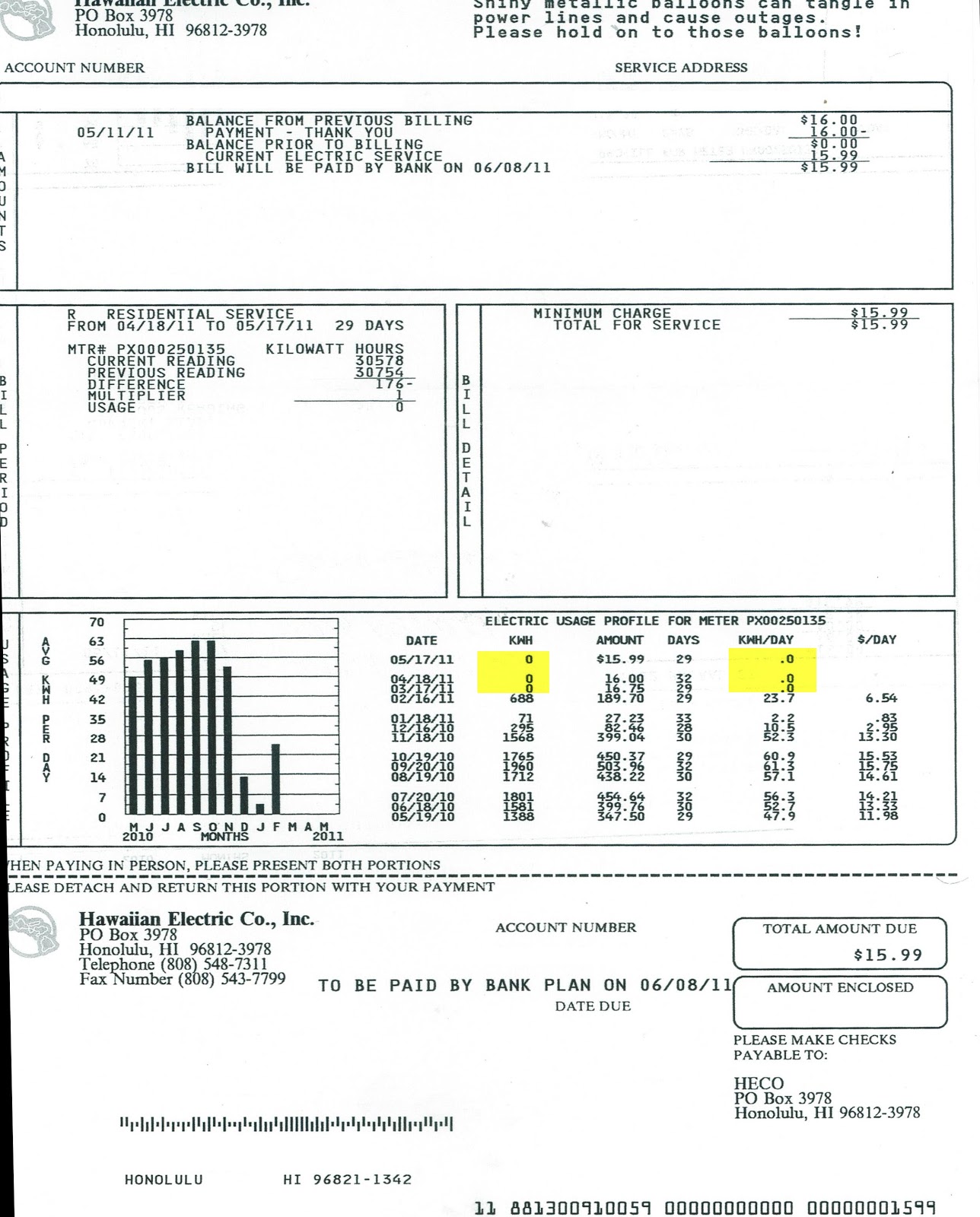 PACIFIC ENERGY STRATEGIES LLC!: HECO bill from PV customer