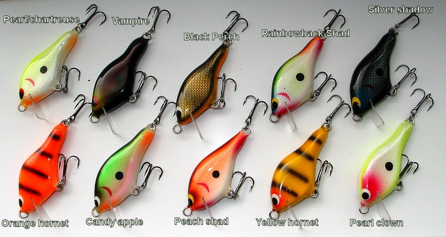 MH custom lures: Lure colour charts