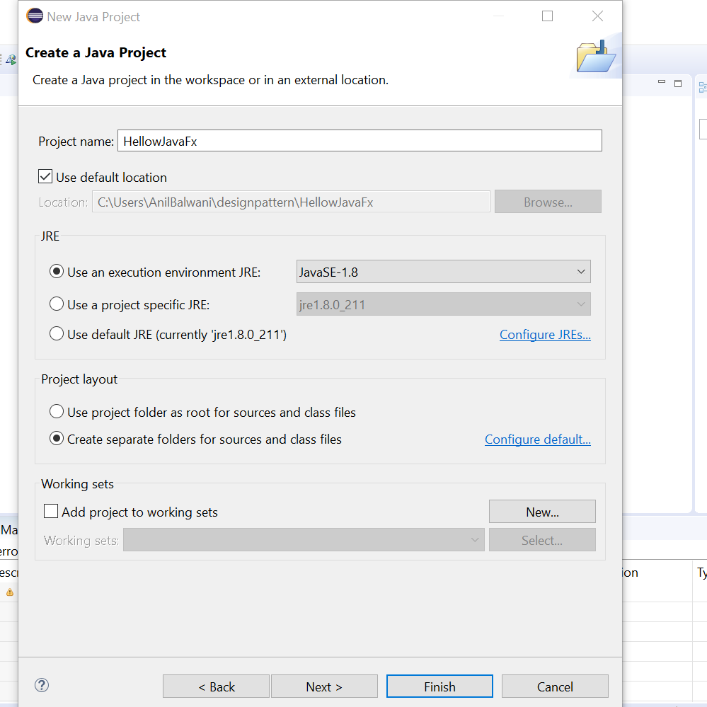 Setting up JAVAFx for Eclipse
