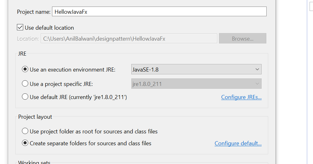 Setting up JAVAFx for Eclipse
