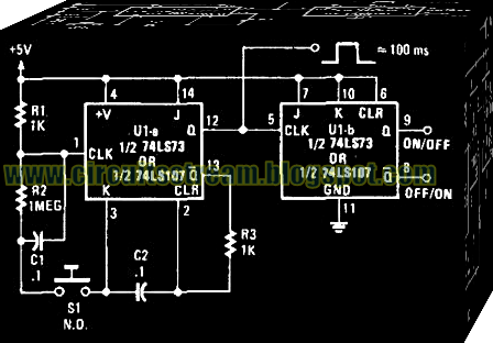 Electronic Switch Debouncer Circuit Diagram Using 7473 | Electronic ...