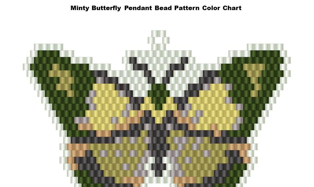 Brick Stitch Bead Patterns Journal: Free Minty Butterfly Pendant Brick ...