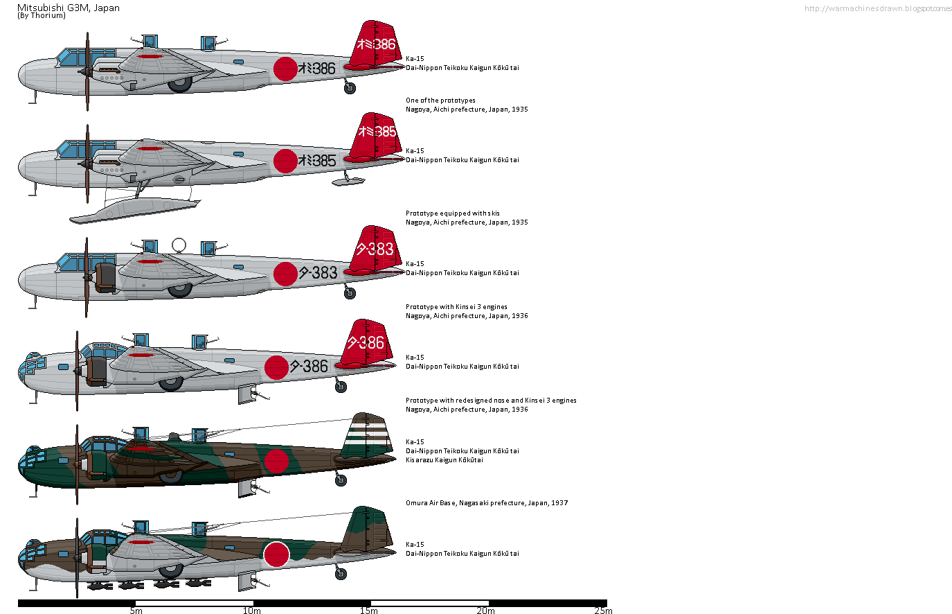 War Machines Drawn: Mitsubishi G3M, part one, Mitsubishi Ka-15