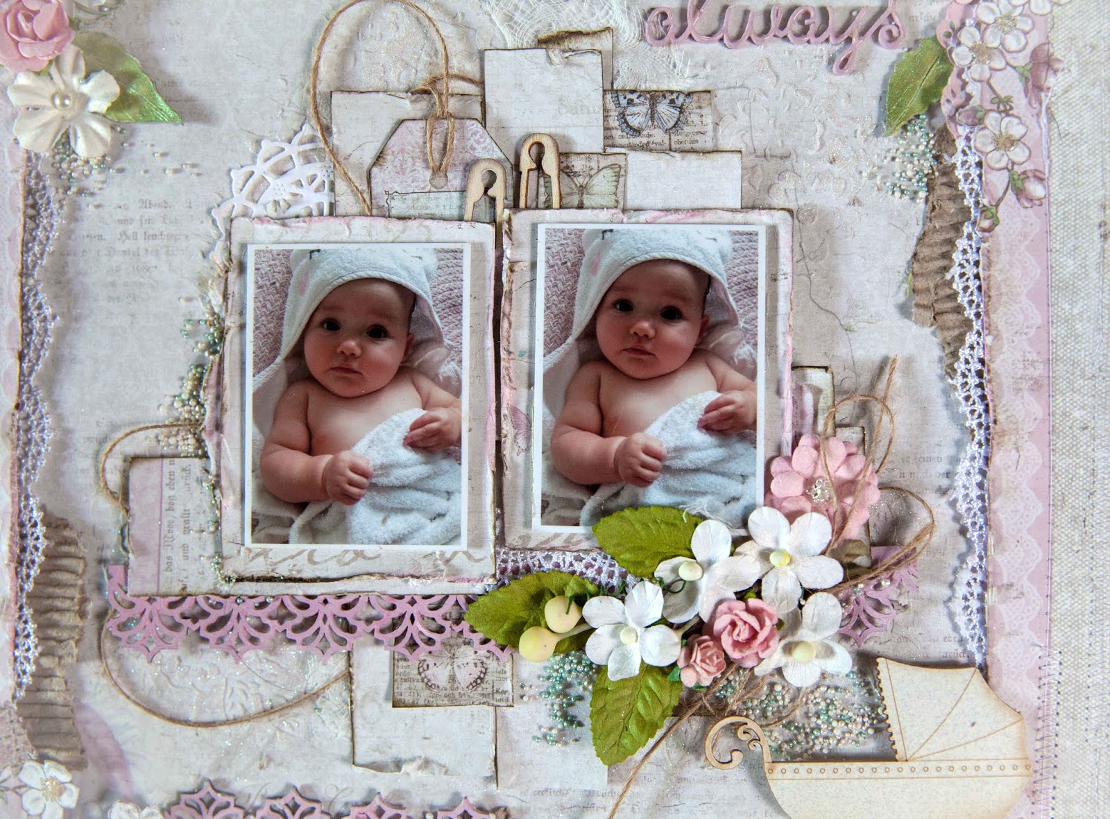 Creative Mayhem: More baby girl layouts