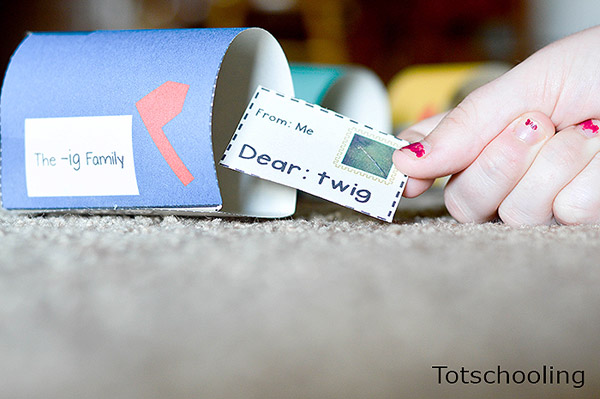 Mailbox Word Families Kindergarten Activity | Totschooling - Toddler ...