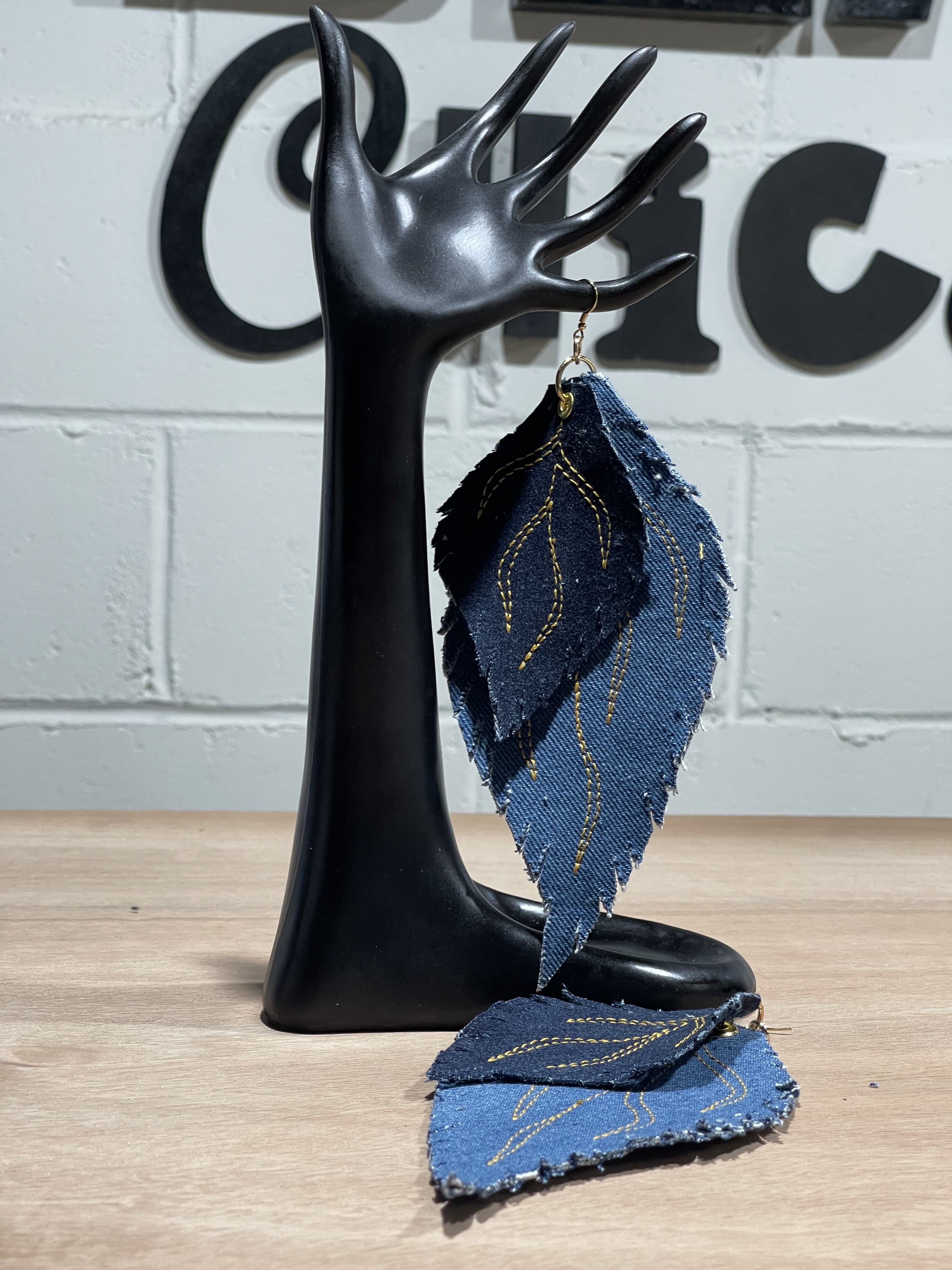 DIY Denim Leaf Earrings Tutorial | That Black Chic