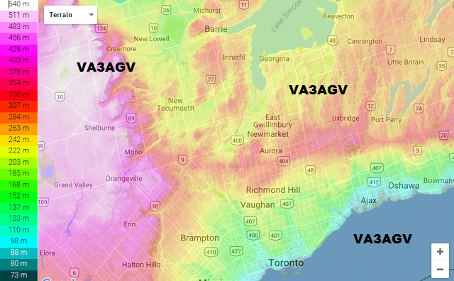 VA3AGV.com Andre Vanier Toronto – HAM Radio | Amateur Radio: Toronto Topographic Map
