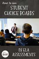 How To Use Student Choice Boards for ELA Assessment | So to Speak! with ...