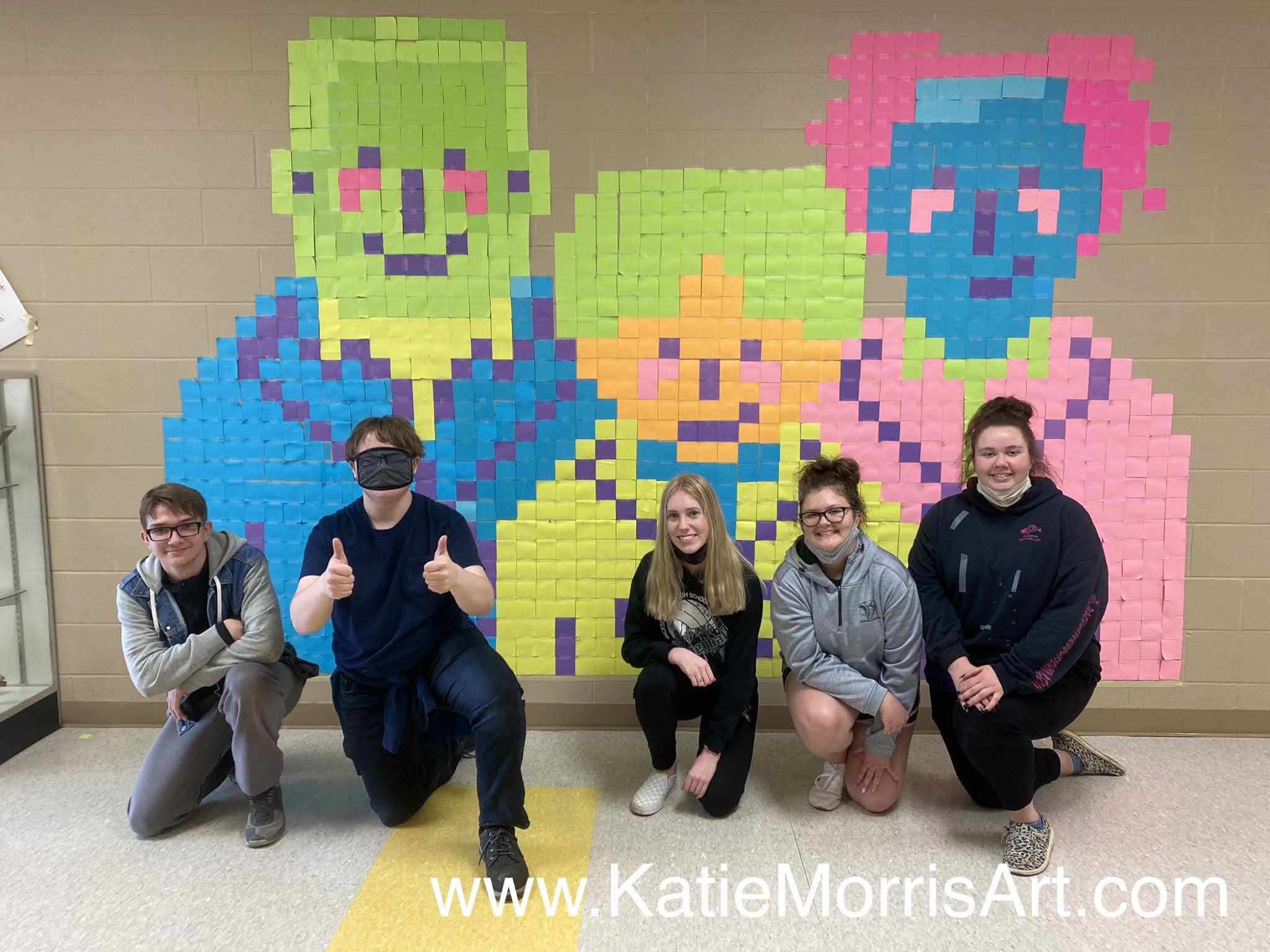Katie Morris Art: Post It Mural- 3 Stooges