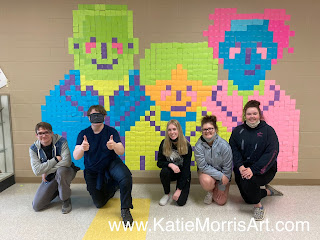 Katie Morris Art: Post It Mural- 3 Stooges