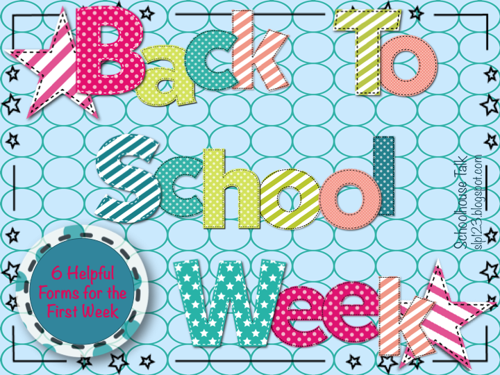 Schoolhouse Talk!: Back to School Week: 6 Helpful Documents for the ...