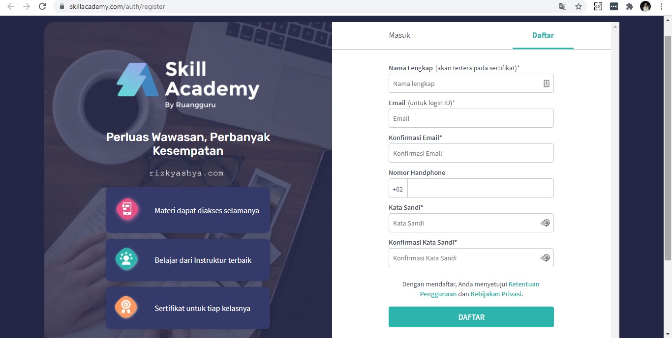 Kursus Online di Skill Academy dan Cara Daftarnya - Rizky Ashya
