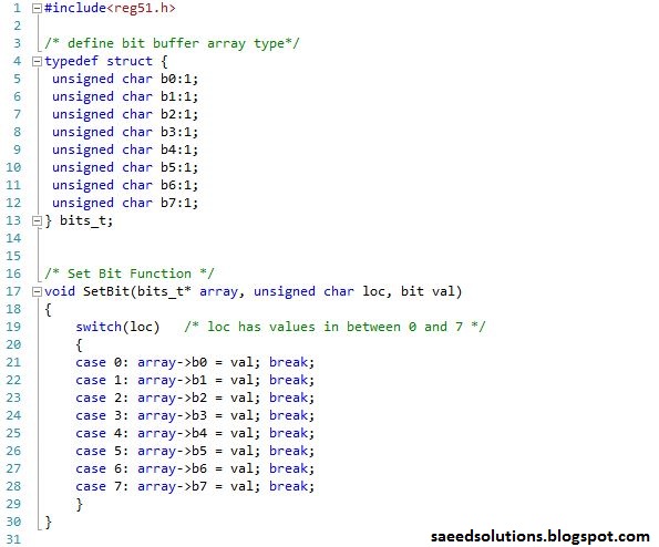 Saeed's Blog: How to define array of bits for 8051 in keil using C