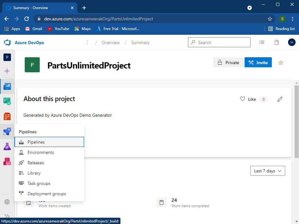 Building an Azure DevOps build pipeline with the default agent