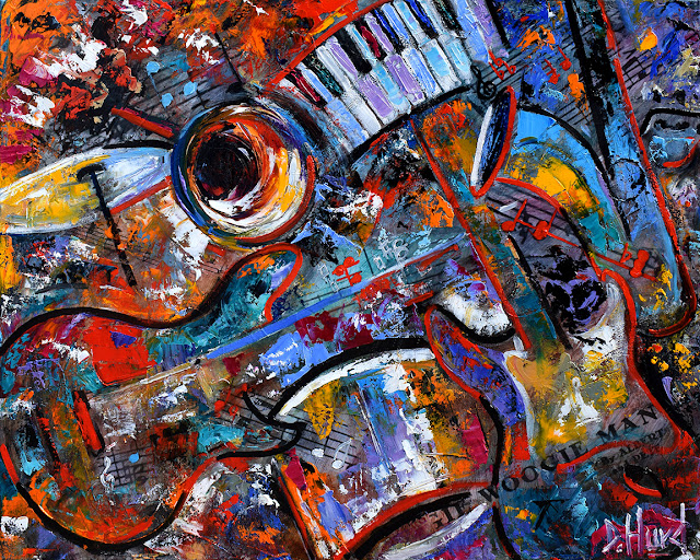 Debra Hurd Original Paintings AND Jazz Art: Abstract Music Painting Art ...