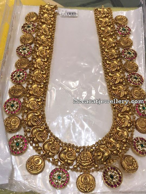 Nakshi Bottu Mala with Lakshmi - Jewellery Designs