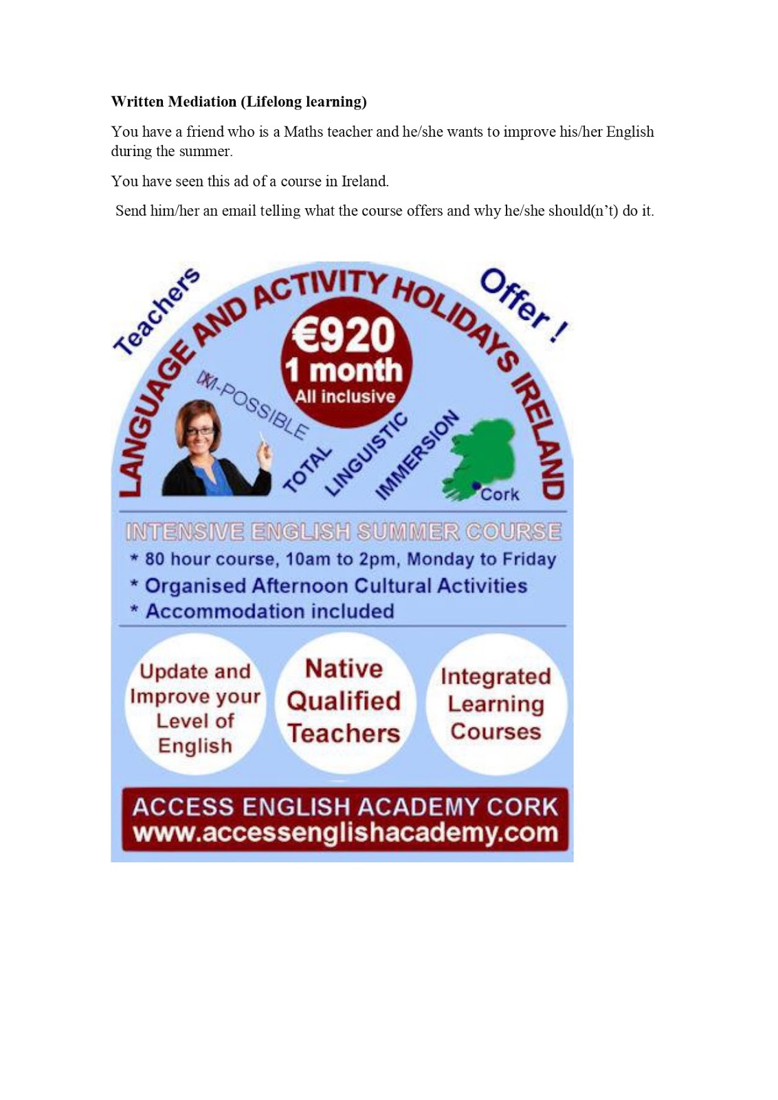 Mediation: Learning a Language - Oral and Written mediation - B1