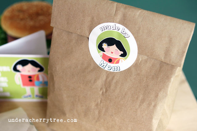Under A Cherry Tree: "Made By Mom" Lunch bag Sticker Labels