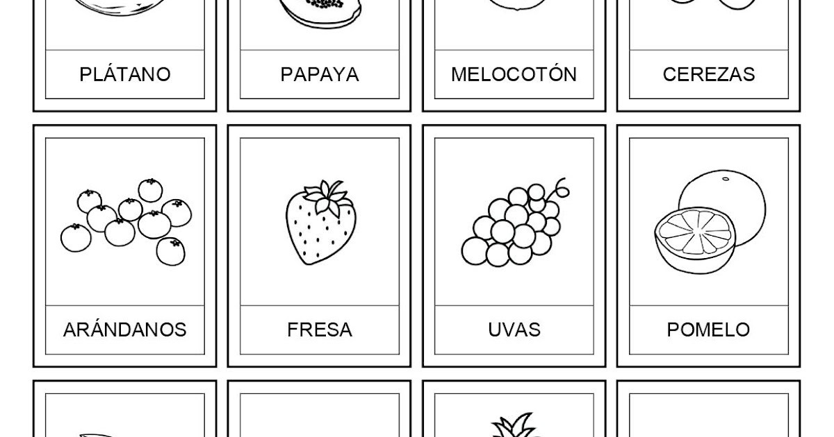 RECURSOS DE APOYO EDUCATIVO: Las frutas y los frutos secos. Tarjetas de ...