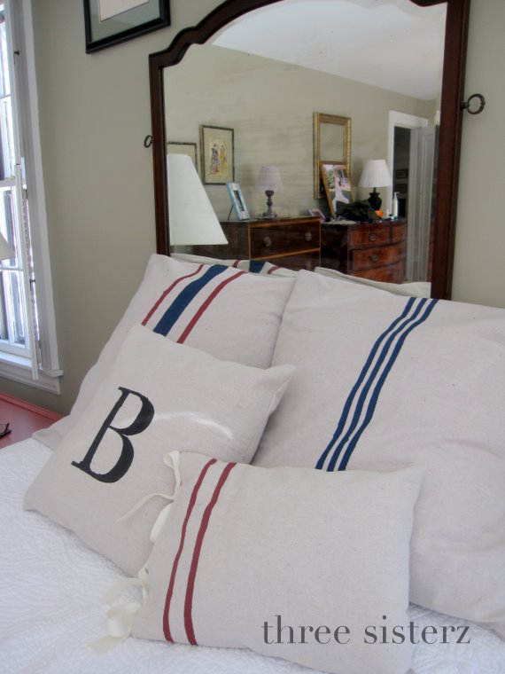 Three Sisterz: Bedroom Makeover with Drop Cloth Pillows