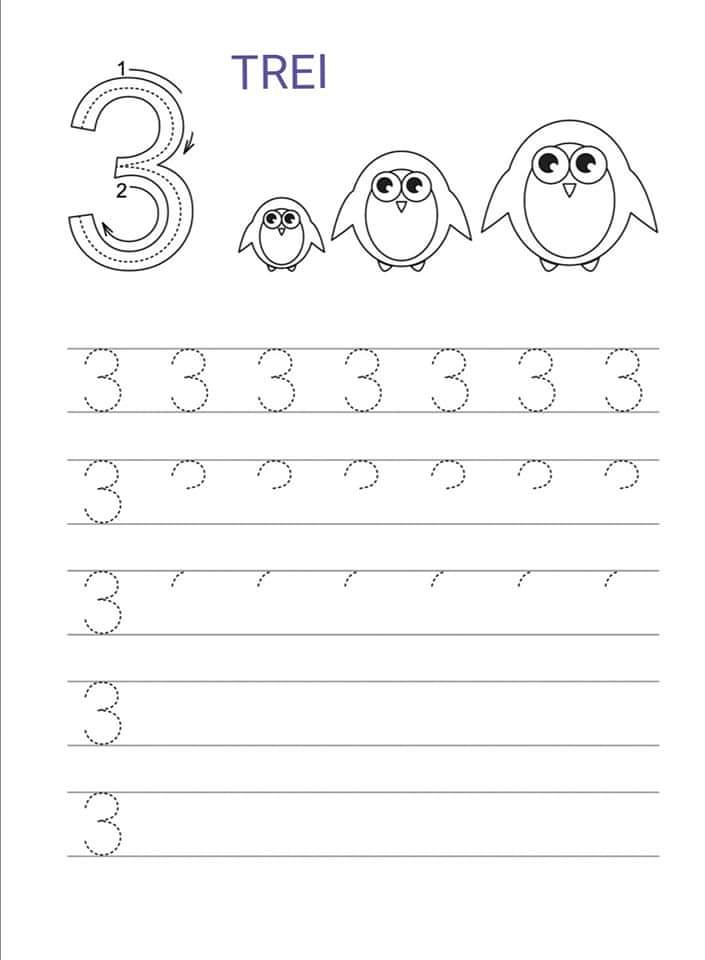 Jocuri pentru copii mari şi mici: Fise de invatat sa scriem cifre