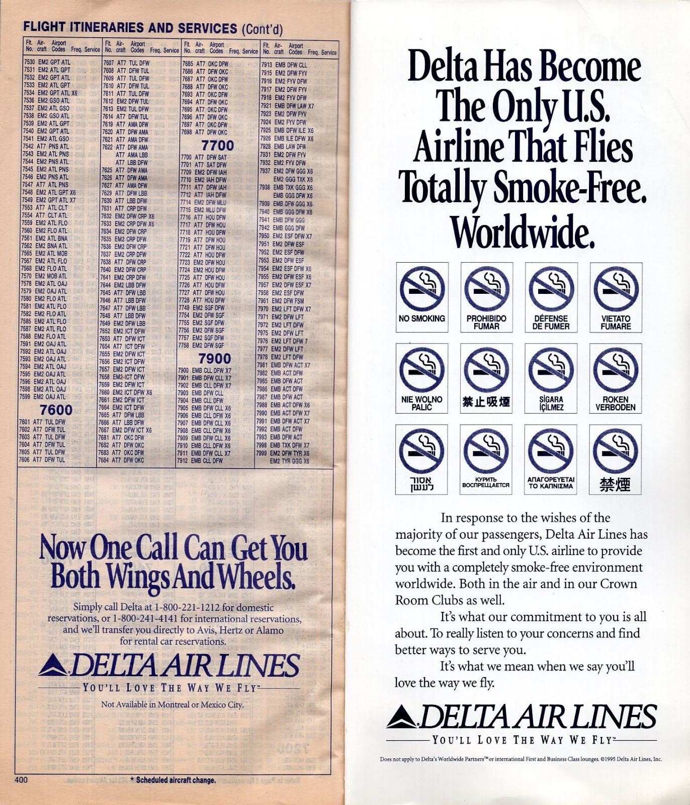 Airline memorabilia: Delta (1995)