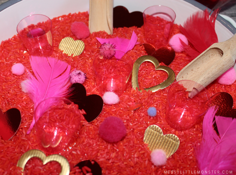 Valentine's Day Sensory Bin - Messy Little Monster