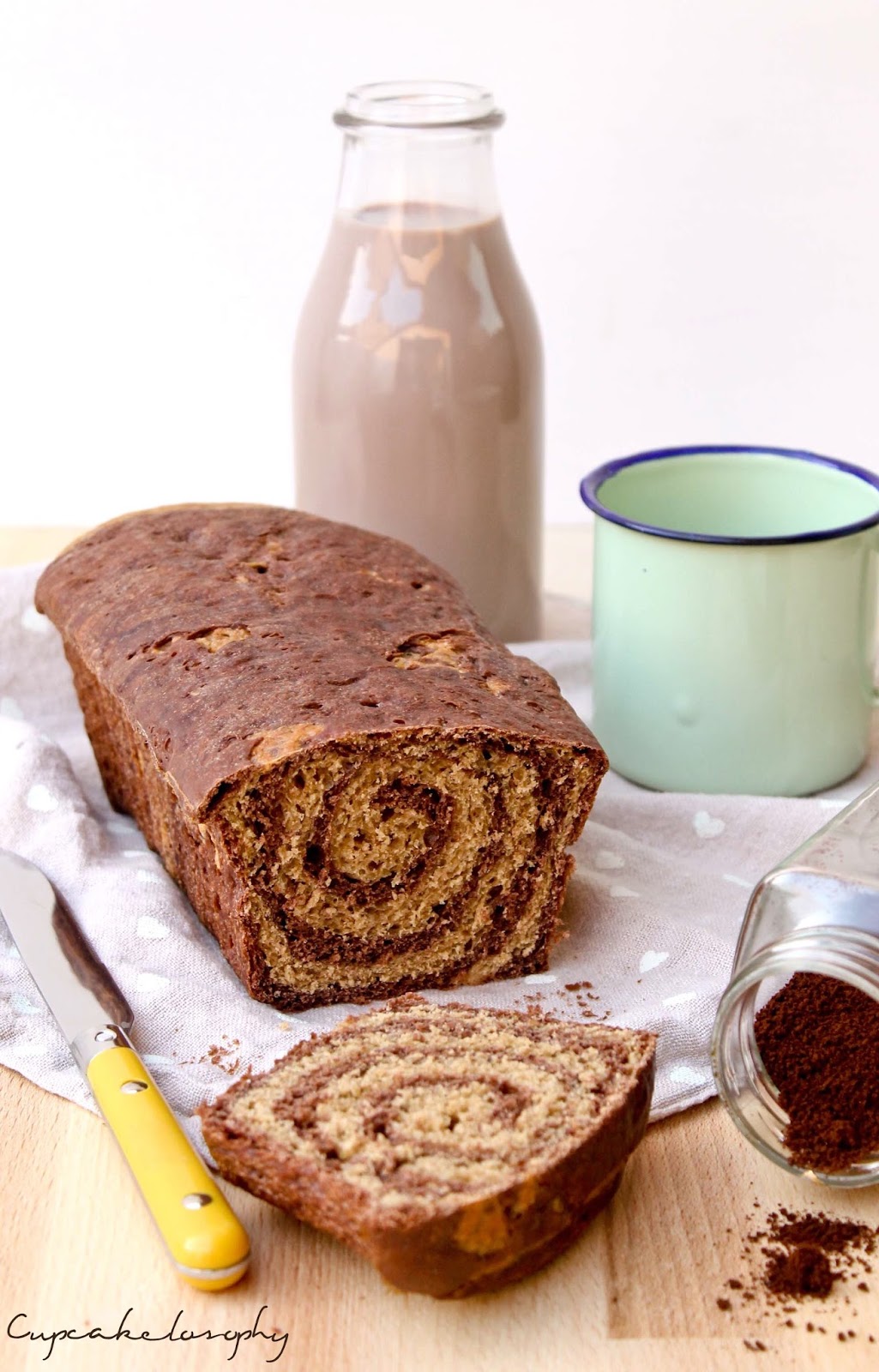 Cupcakelosophy: Receta de pan de leche con espiral de chocolate!!