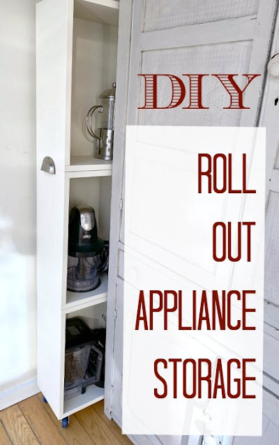 DIY Rolling Kitchen Appliance Storage