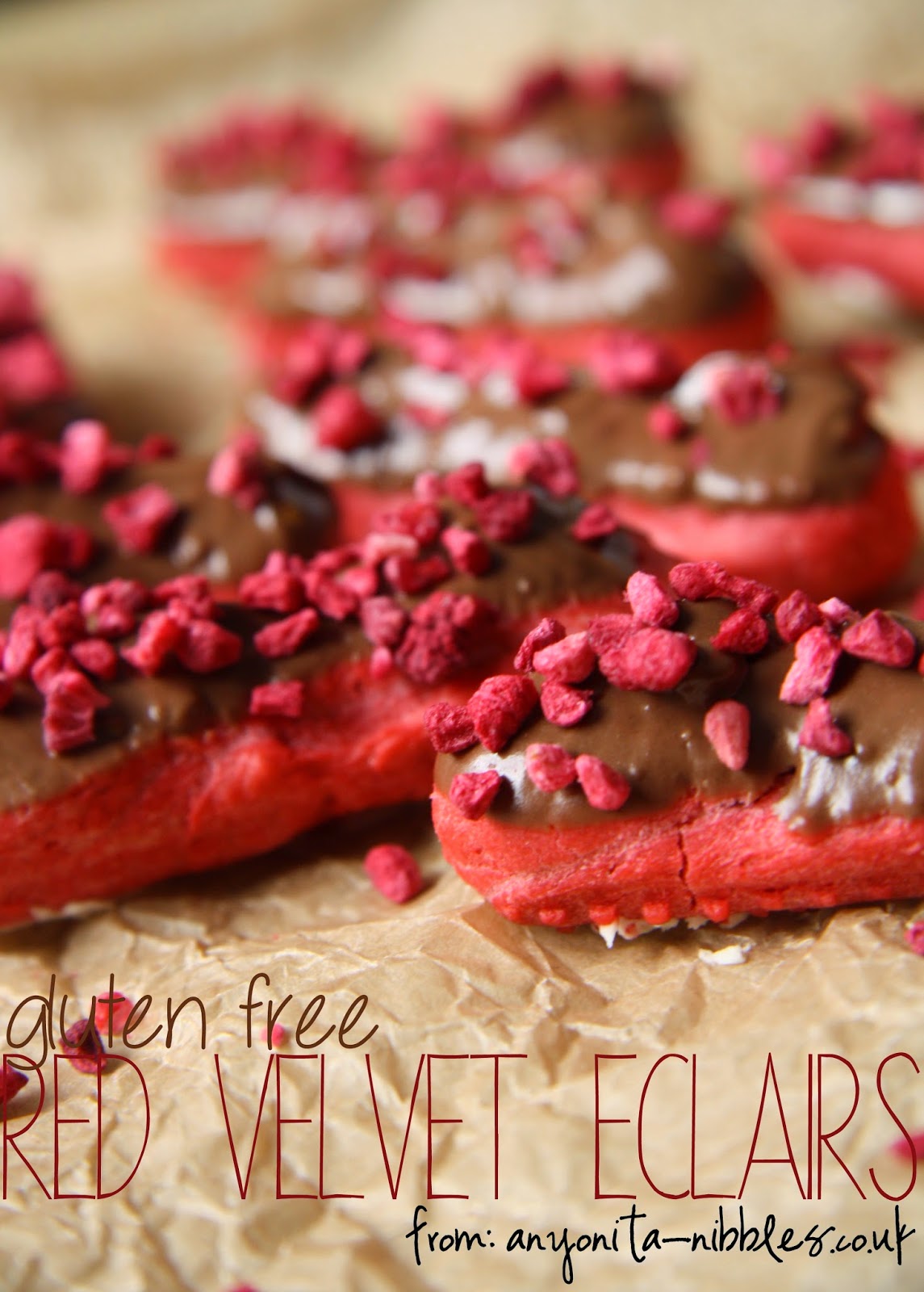 Anyonita Nibbles | Gluten-Free Recipes : Gluten-Free Red Velvet Eclairs