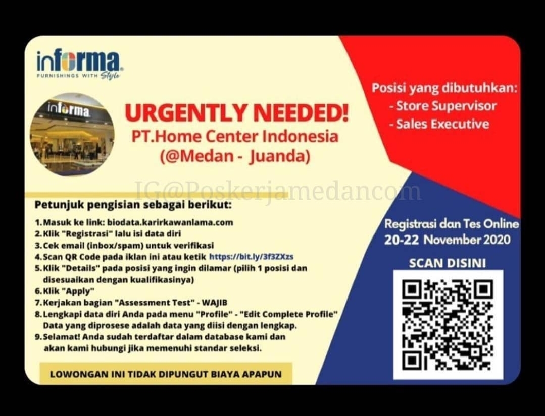 Lowongan Kerja D3/S1 Segala Jurusan di PT Informa Medan November 2020 ...