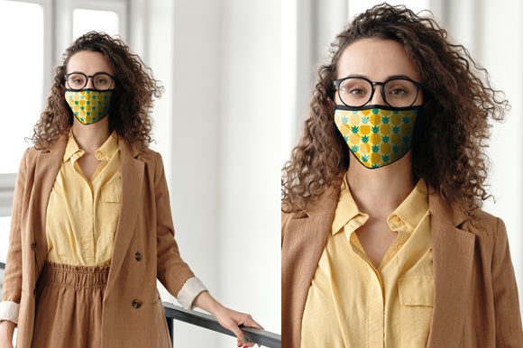 Girl Wear Face Mask Mock Up