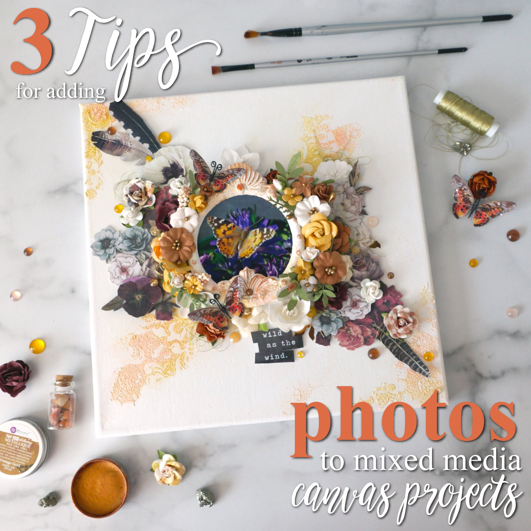 Wild as the Wind: A Mixed Media Canvas Tutorial - Alice Scraps Wonderland