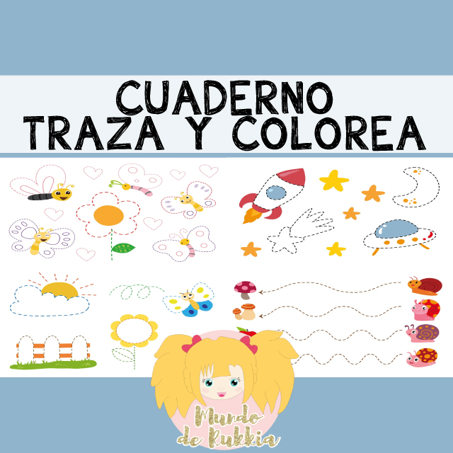 Cuaderno Traza y Colorea Animalitos | Mundo de Rukkia
