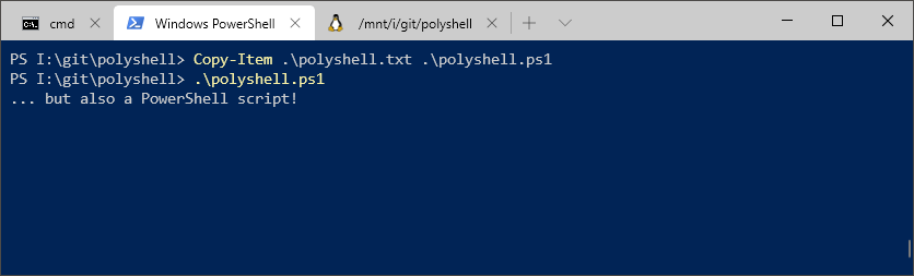 Polyshell - A Bash/Batch/PowerShell Polyglot!